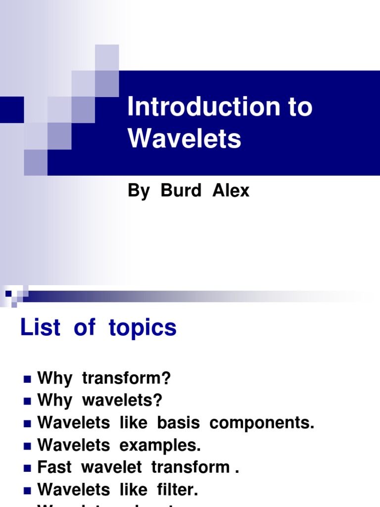 Introduction To Wavelet | PDF | Wavelet | Signal Processing