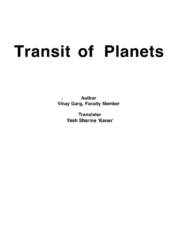 Transit of Planets | PDF | Planets In Astrology | Astrological Sign