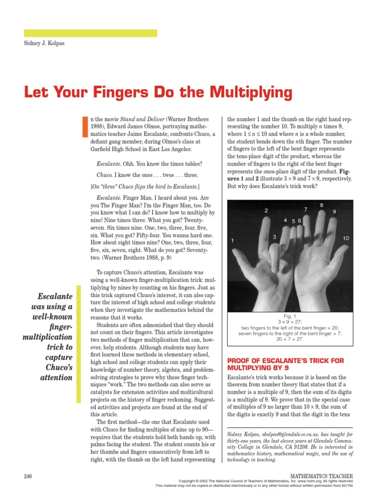 Math Teacher Fingers | PDF
