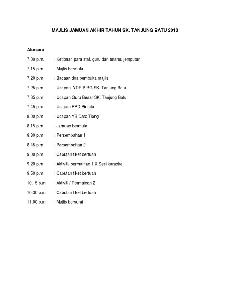 Aturcara Annual Dinner | PDF