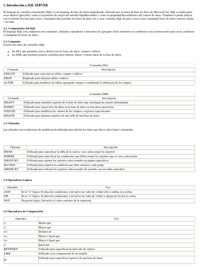 Tutorial SQL Server | PDF | SQL | Servidor SQL de Microsoft