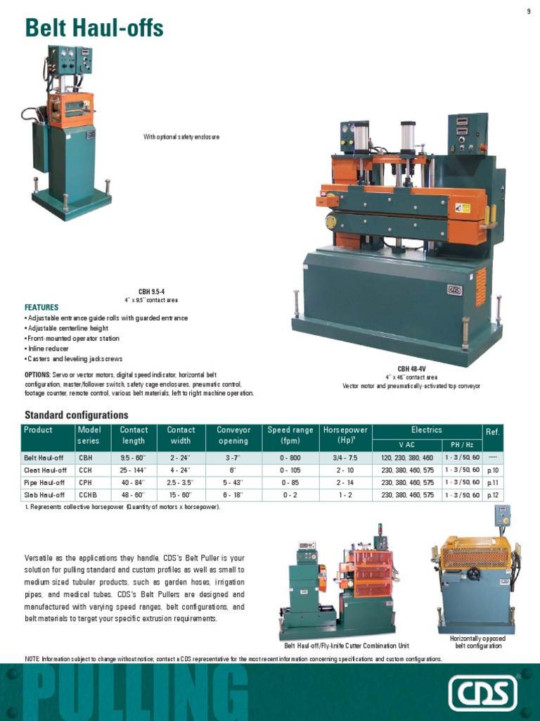 Belt Haul-Offs: Standard Configurations | PDF