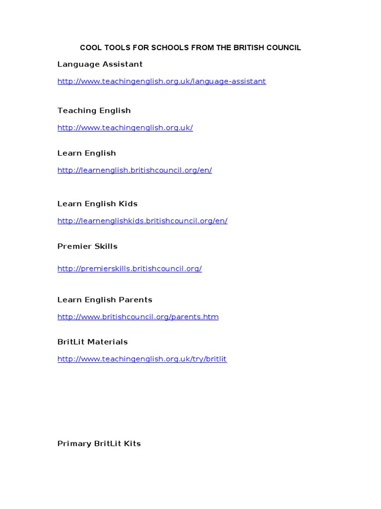 British Council's Cool Tools for Schools | PDF