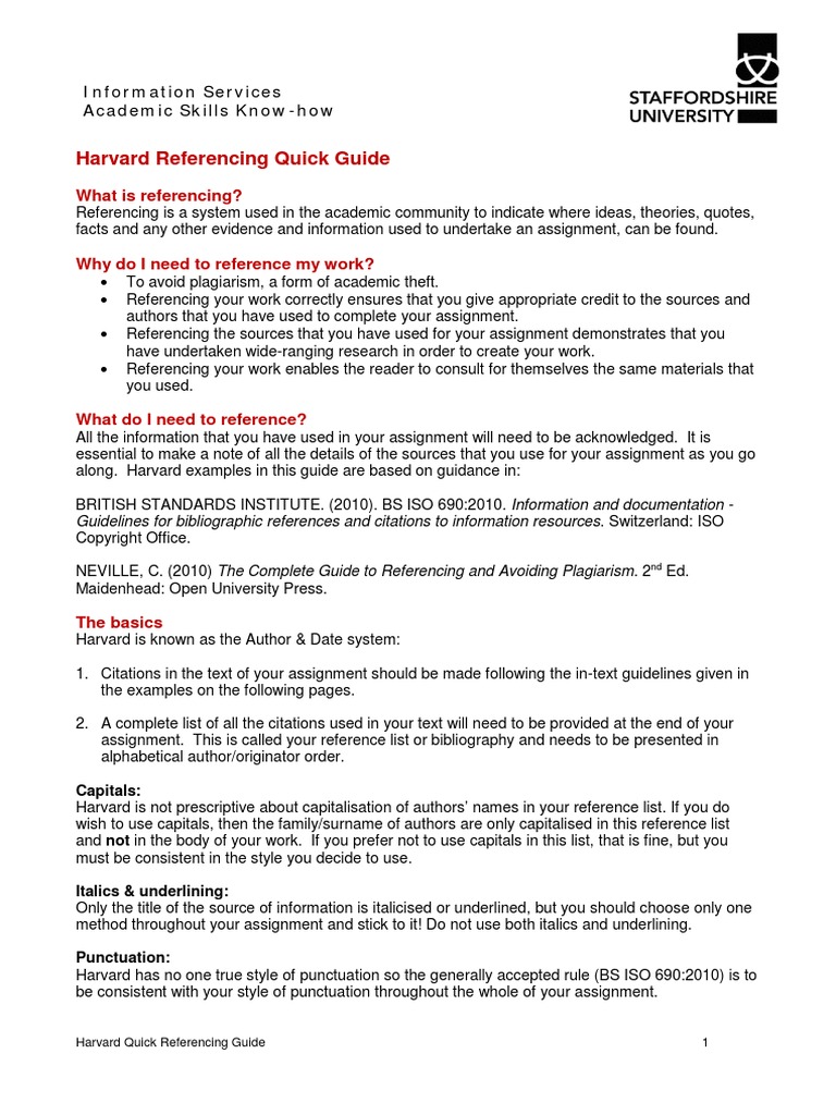 A Quick Guide To Harvard Referencing | PDF | Citation | Writing