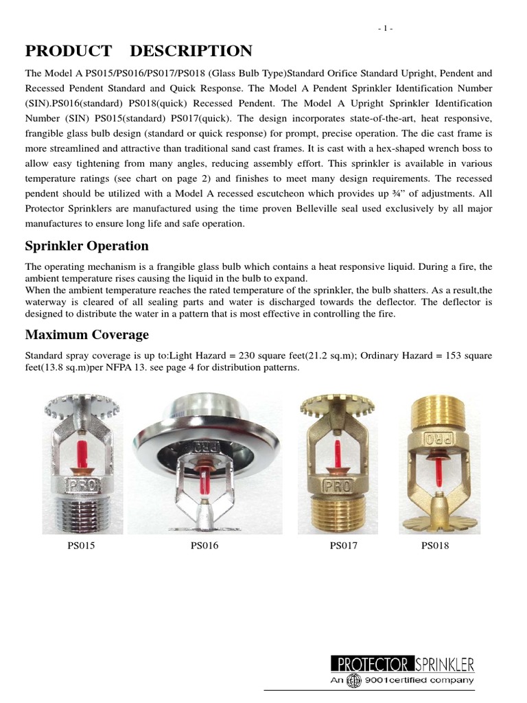 Protector Sprinkler | PDF | Fire Sprinkler System | Glasses