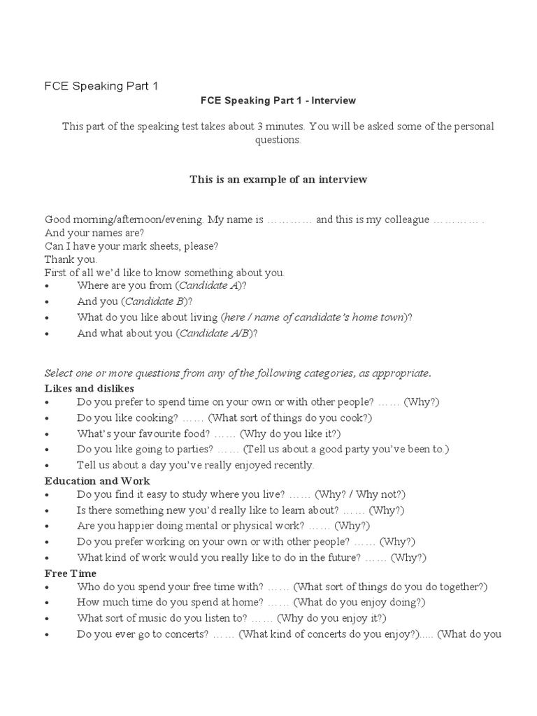 Assessing Speaking Skills: What Examiners Look For in the FCE Speaking ...