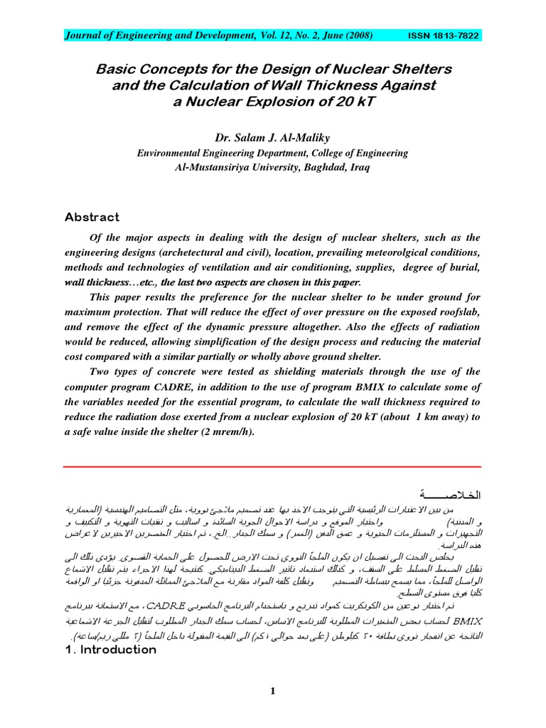Basic Concepts For The Design of Nuclear Shelters | PDF | Radiation ...