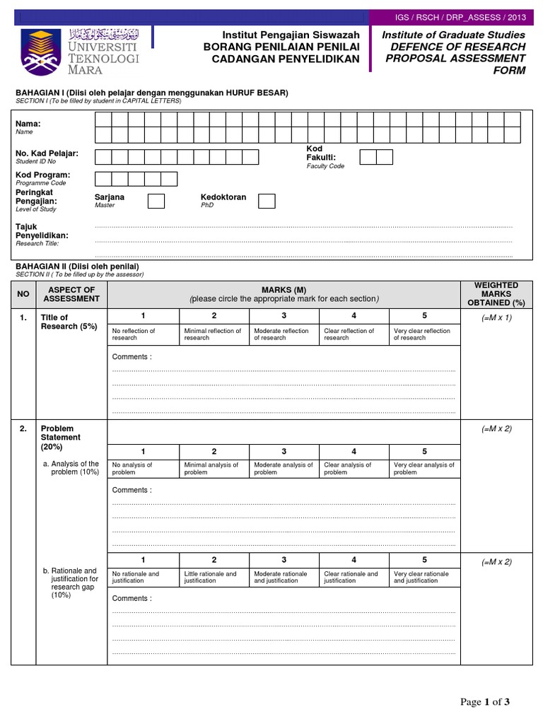 08 - Form DRP Assessment Rubrics (Apr2013) | PDF | Sampling (Statistics) | Methodology