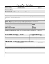 Project Plan Worksheet | PDF