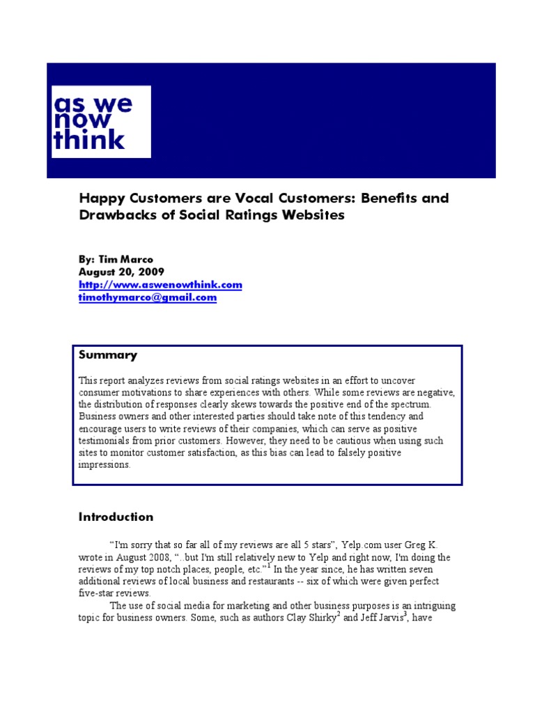 Happy Customers | PDF | Yelp | Cognition