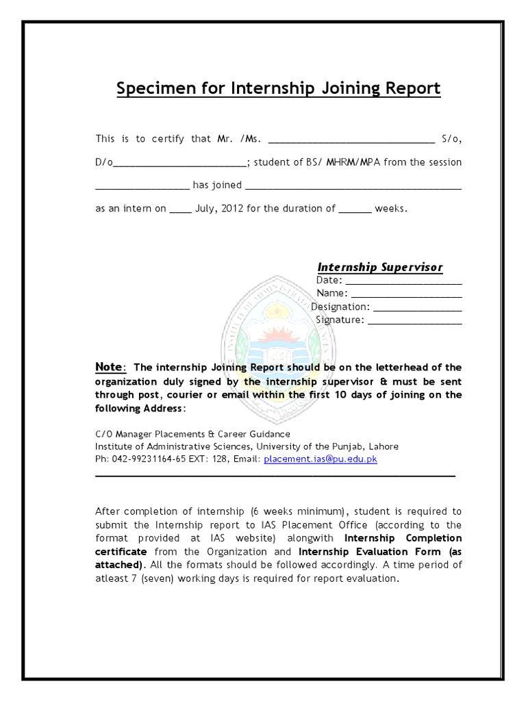 Internship Report Format | PDF | Human Resource Management | Internship