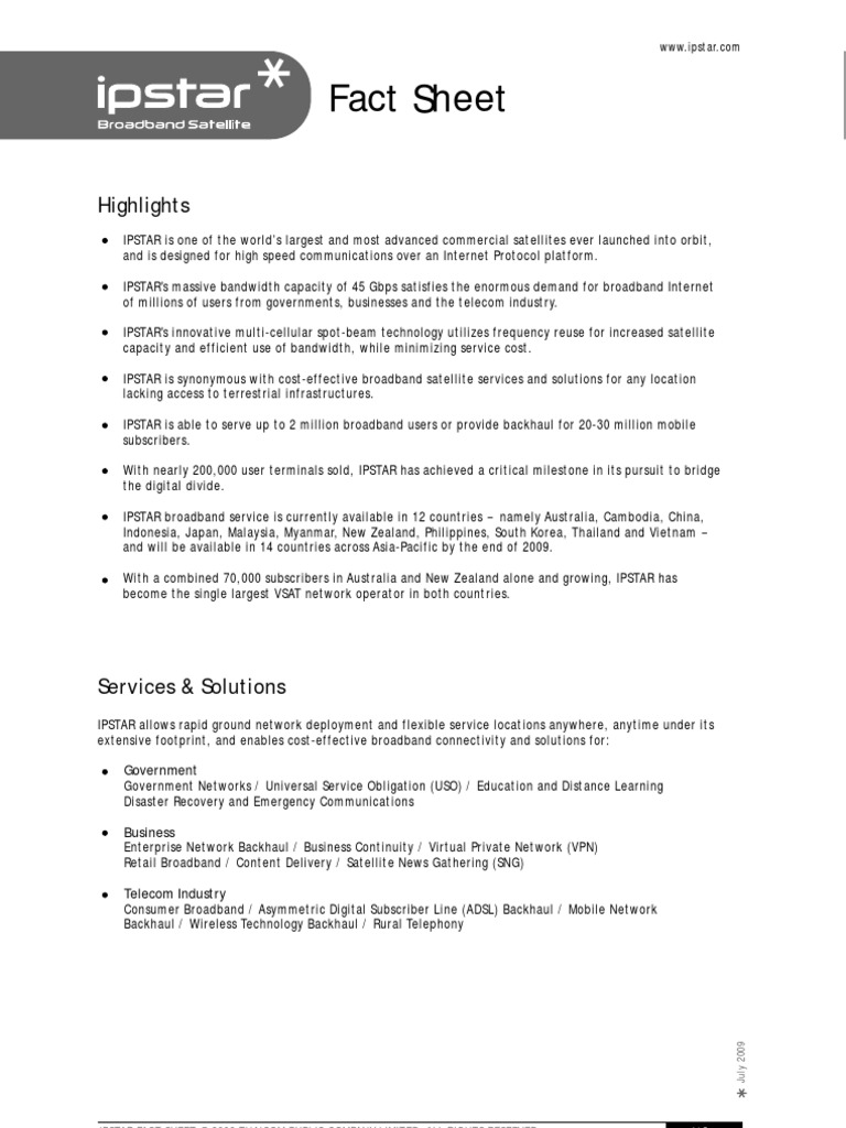 About IPSTAR | PDF | Broadband | Internet Access