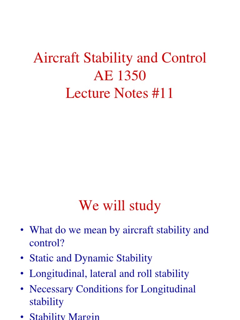 Aircraft Stability and Control | PDF | Aerospace | Aeronautics