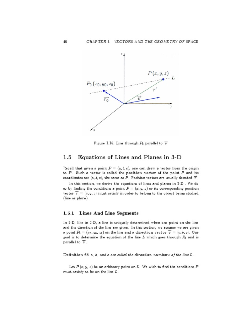 Equations of Lines and Planes in 3D | Plane (Geometry) | Equations