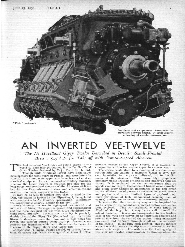 De Havilland Gipsy Twelve Engine Detailed | PDF | Engines | Aviation