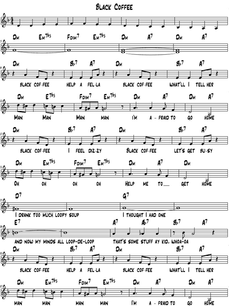 Black Coffee Lead Sheet DM | PDF