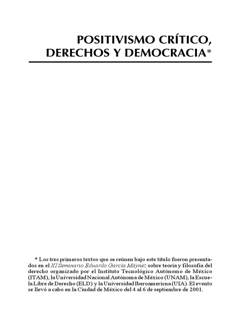 Positivismo Crítico y Derechos Constitucionales | PDF | Democracia ...