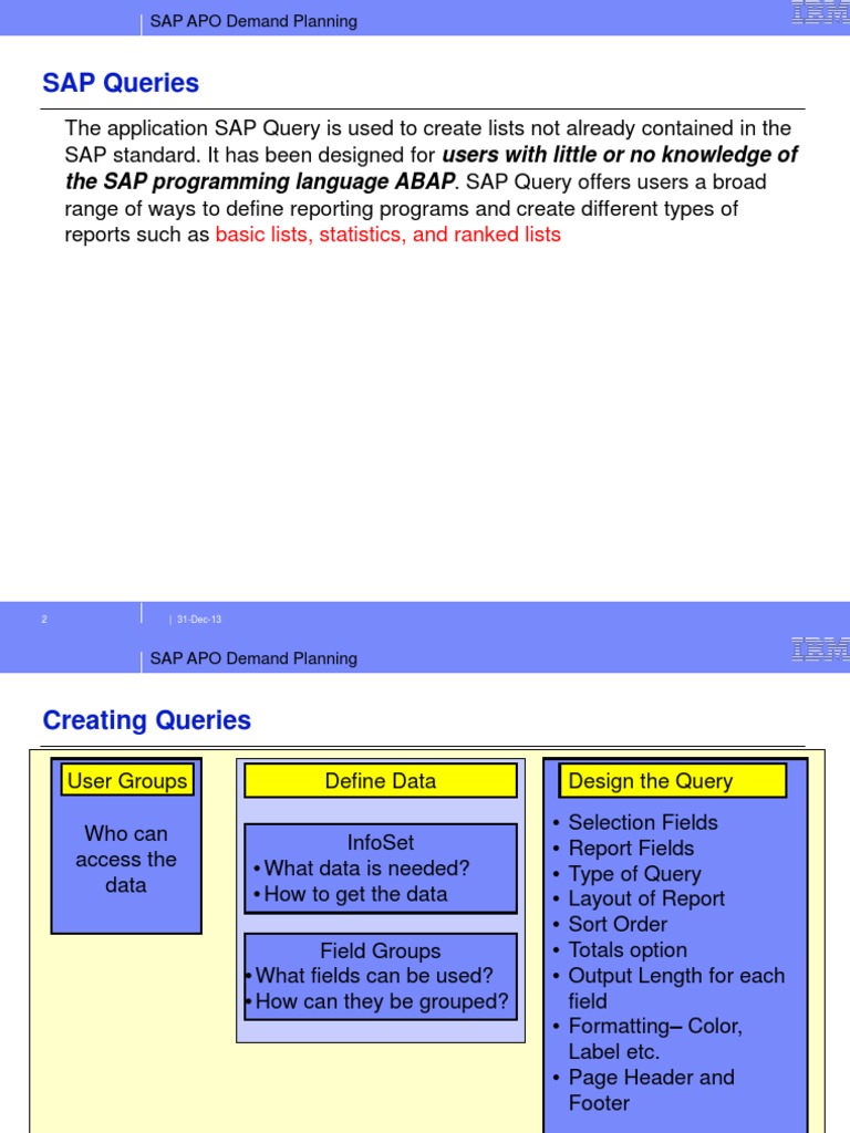 Training SAP ABAP Query | PDF | Information Retrieval | Databases