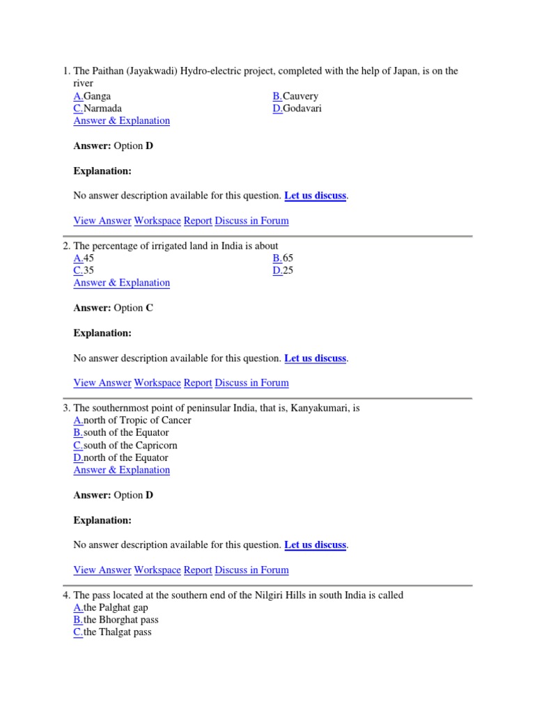 General Knowledge Indian Geography | PDF | Himalayas | South India