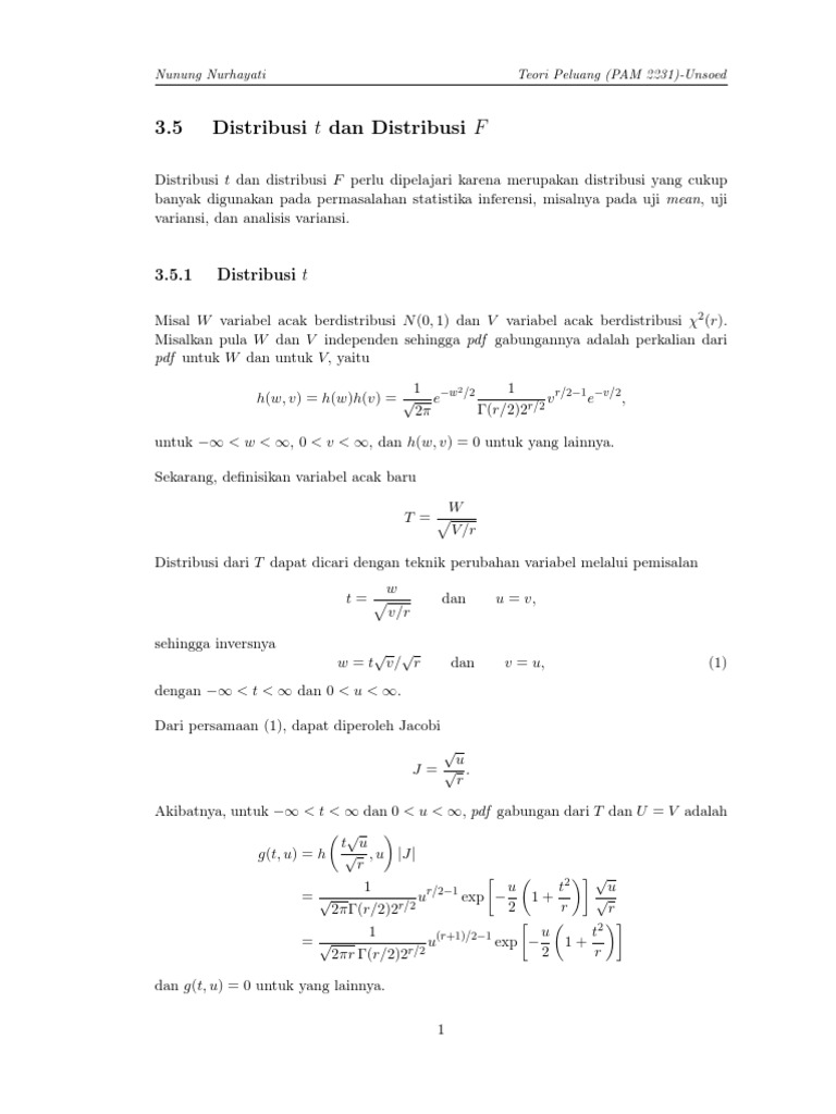 35distribusi F Dan T | PDF