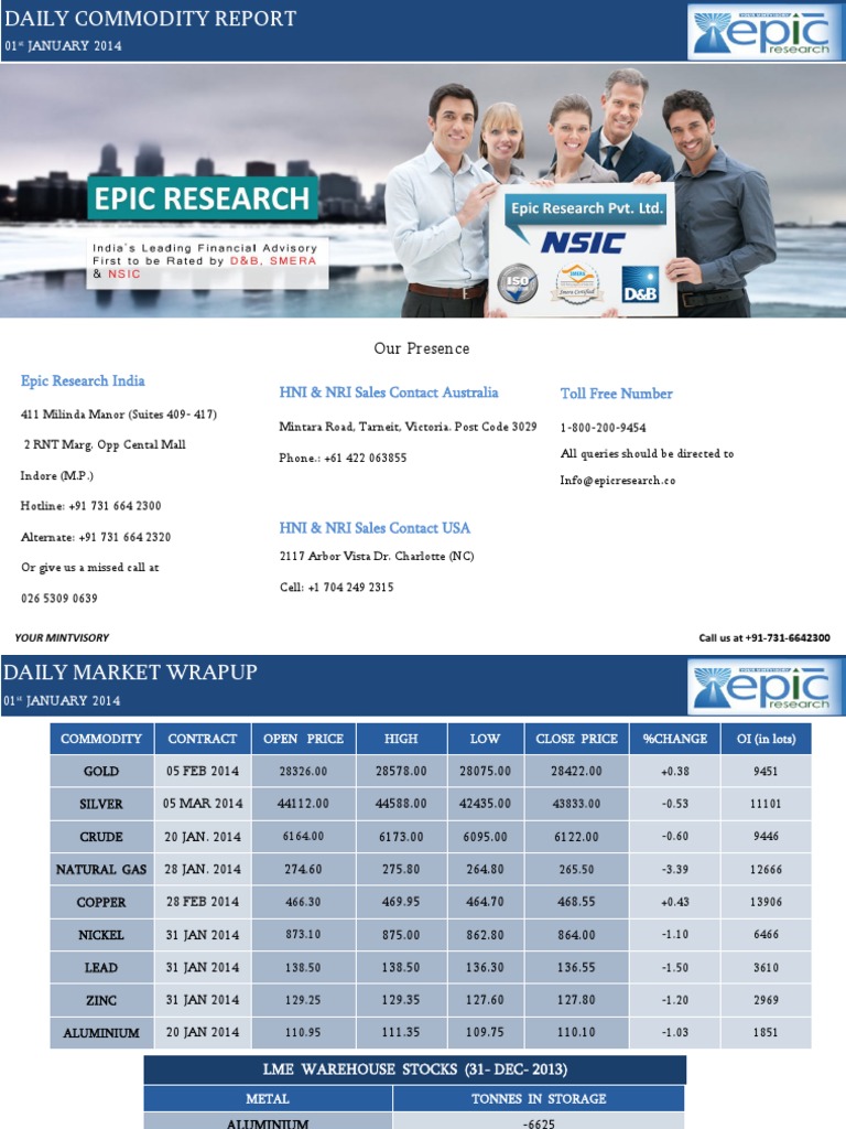 Daily Commodity Report - January 1, 2014 | PDF | New York Mercantile ...