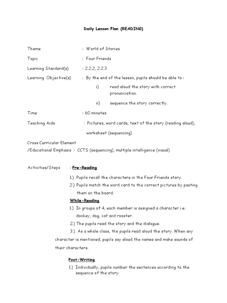 Lp-Reading Year 4 | PDF | Semiotics | Pedagogy