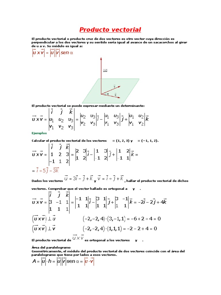 Producto Vectorial | PDF | Vector Euclidiano | Física teórica