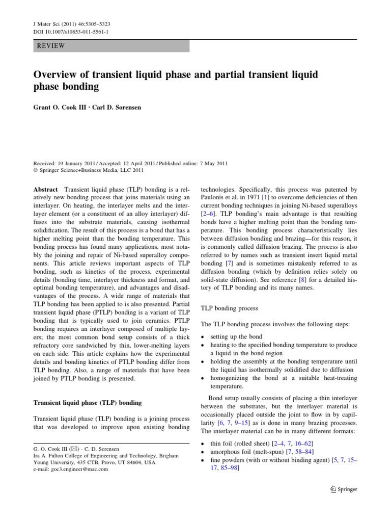 Overview of Transient Liquid Phase | Download Free PDF | Microstructure ...