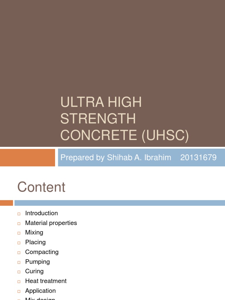 Ultra High Strength Concrete Overview | PDF | Strength Of Materials ...