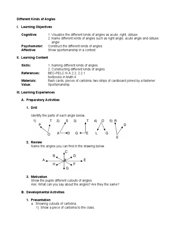 Different Kinds of Angles | PDF | Angle | Elementary Geometry