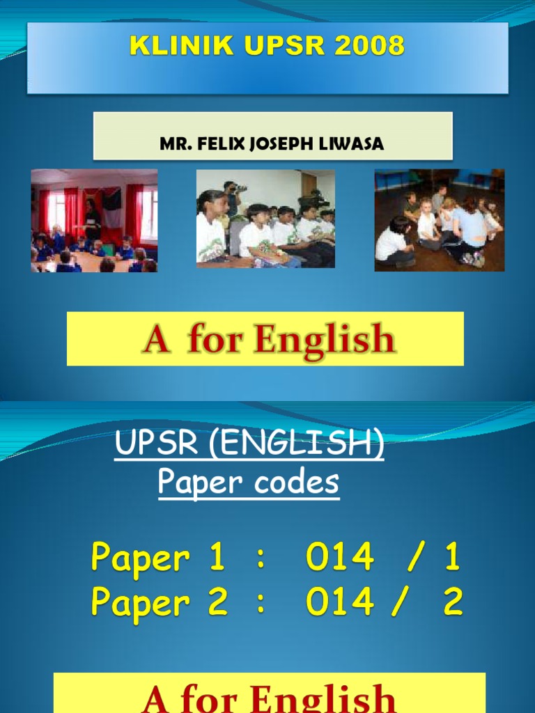 Klinik Upsr 2008 (Paper 1) | PDF