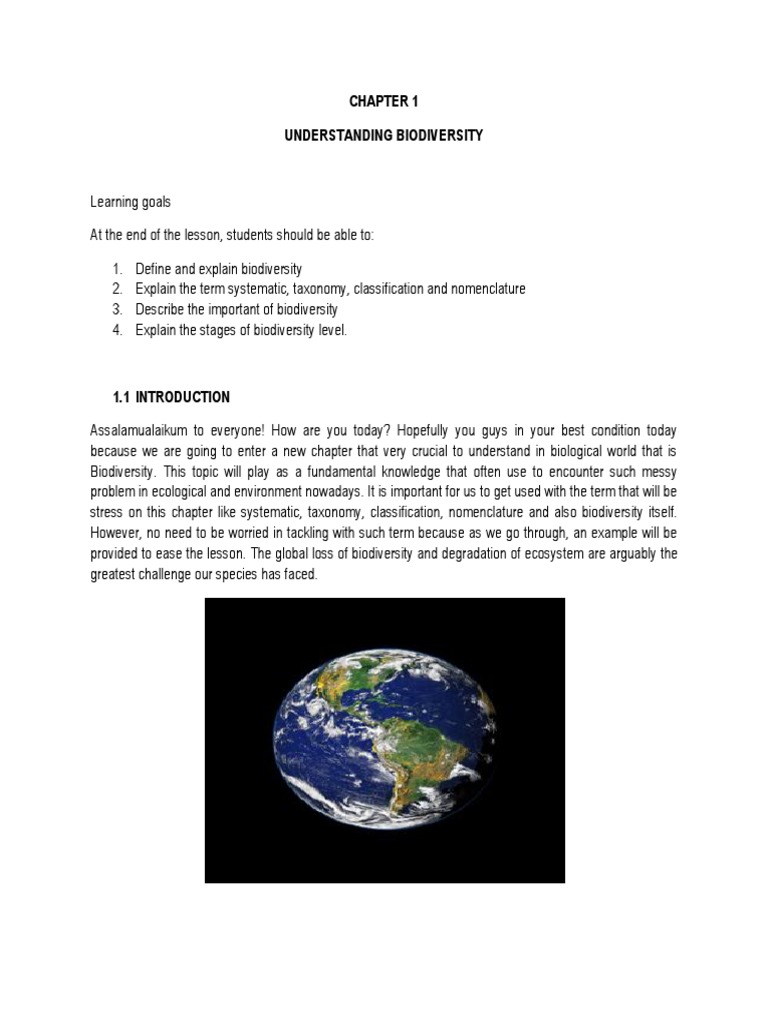 CHAPTER 1 Understanding Biodiversity | PDF | Biodiversity | Taxonomy ...