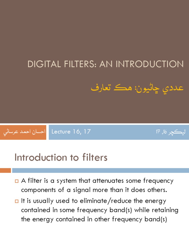 Introduction to Digital Filters | PDF | Signal Processing | Filtration