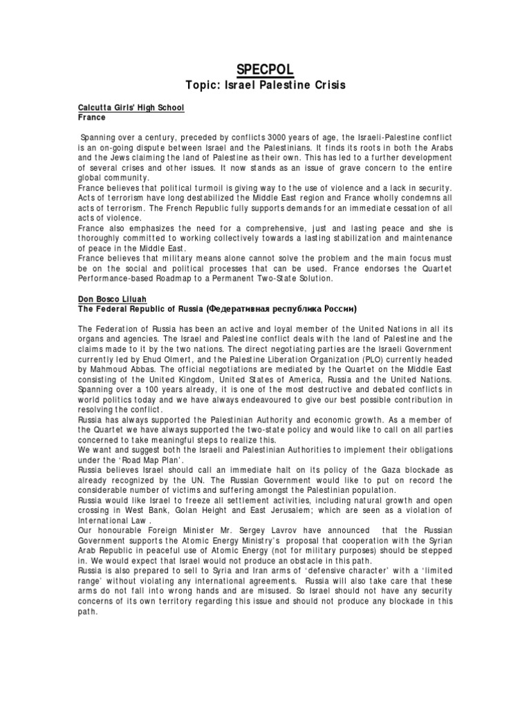Israel-Palestine Crisis Overview | PDF | Palestinian National Authority ...