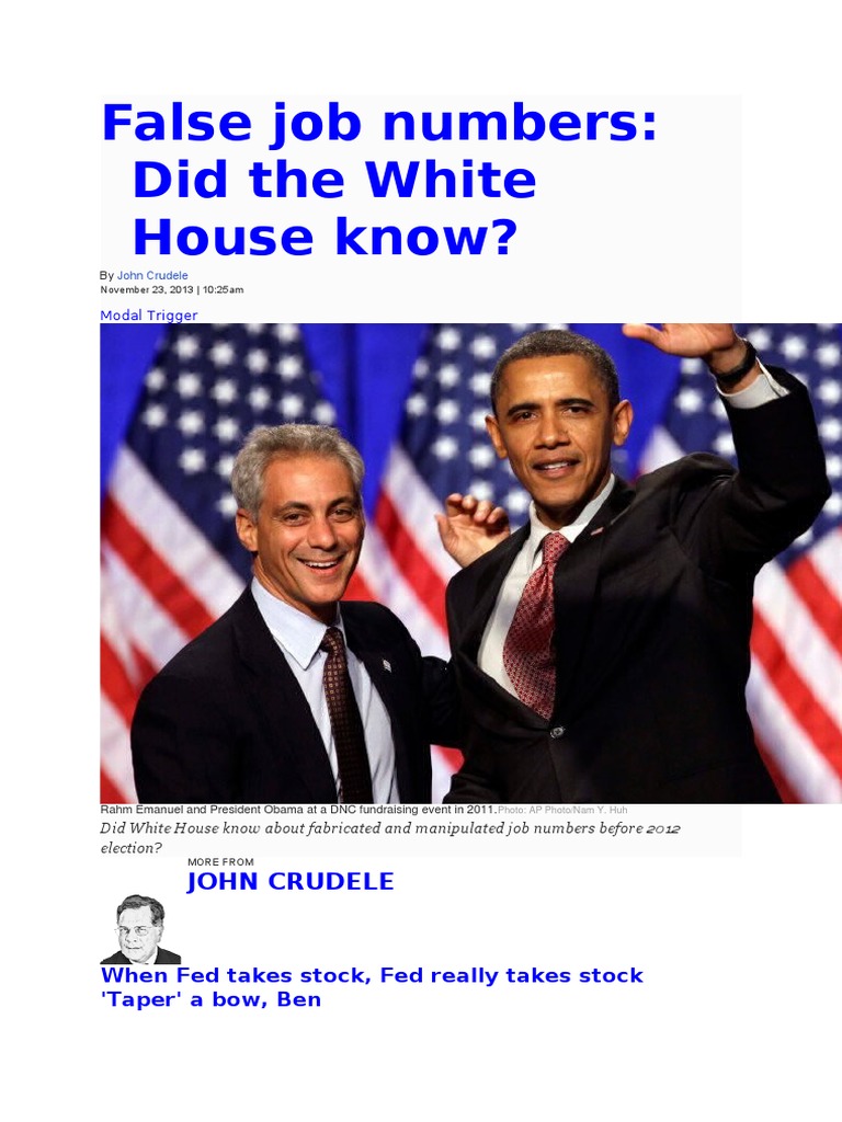 False Job Numbers | PDF | Census | Unemployment