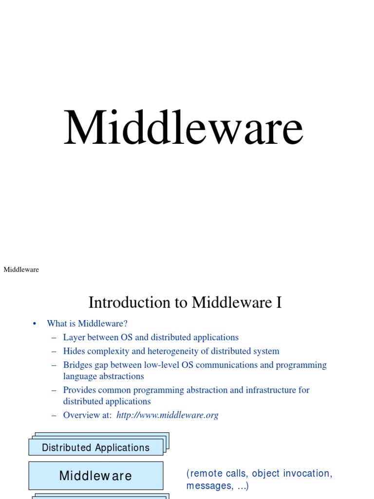 Middleware Pdf Common Object Request Broker Architecture Message Passing