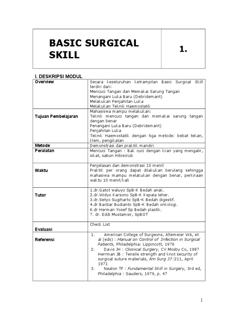 Modul-Basic Surgical Skill | PDF