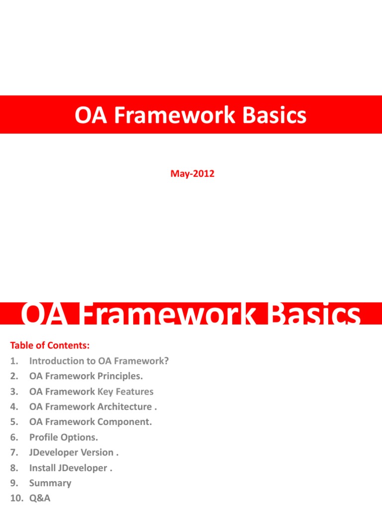 OA Framwork Presentation | PDF | Model–View–Controller | Areas Of Computer Science
