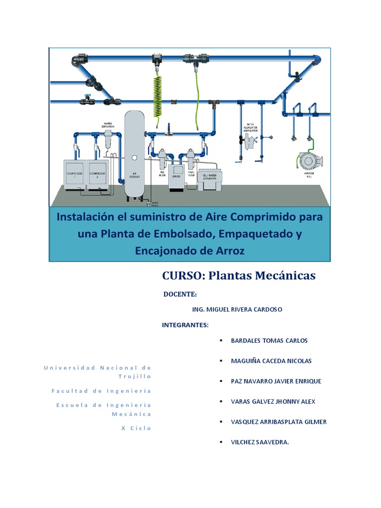 Instalación El Suministro de Aire Comprimido | PDF | Compresor de gas | Presión