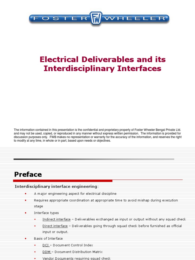 Electrical Deliverables and Its Interdisciplinary Interfaces | PDF ...