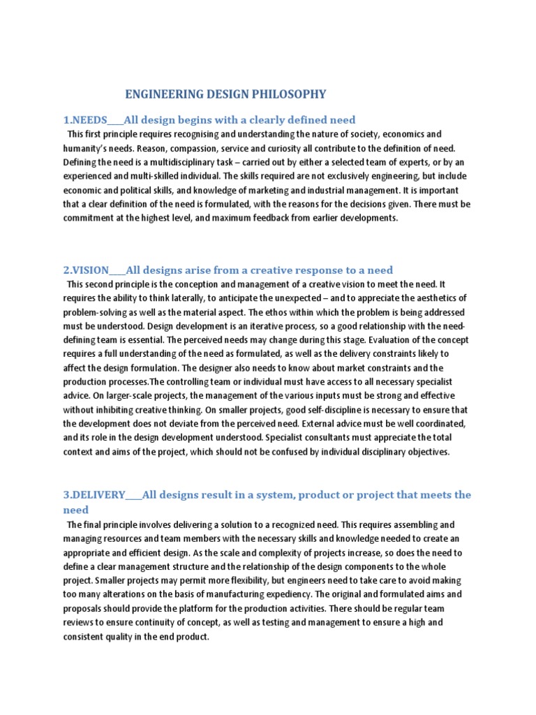 Engineering Design Philosophy | PDF | Design | Creativity