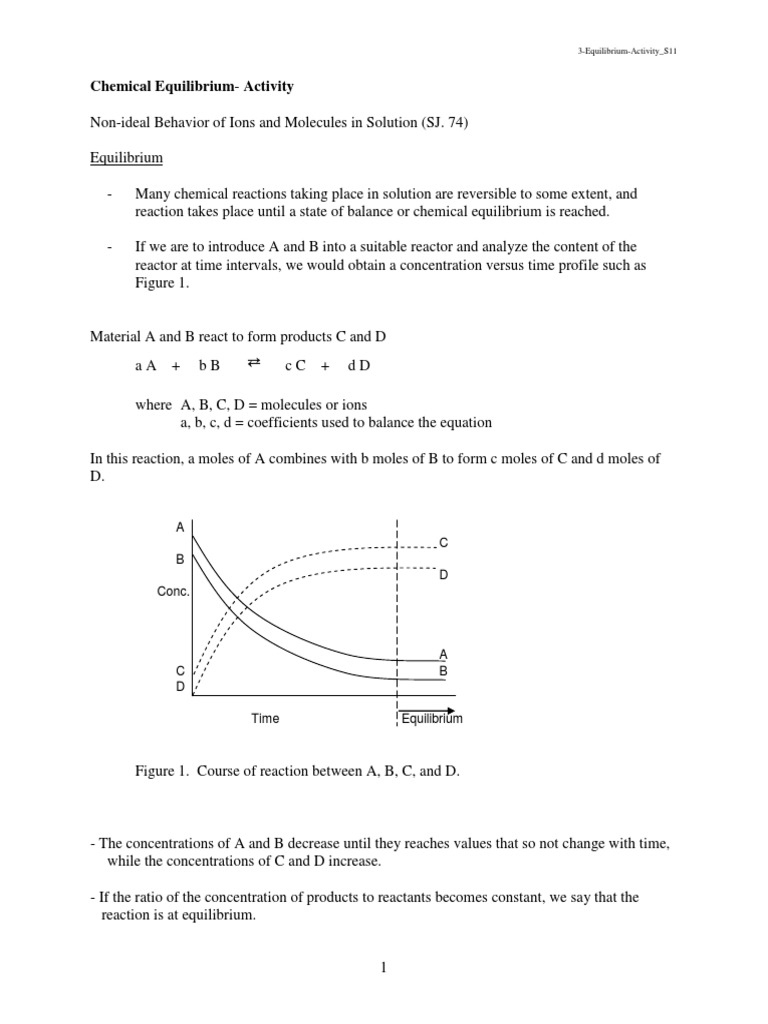 3 Equilibrium Activity S11 | PDF | Chemical Equilibrium | Chemical ...