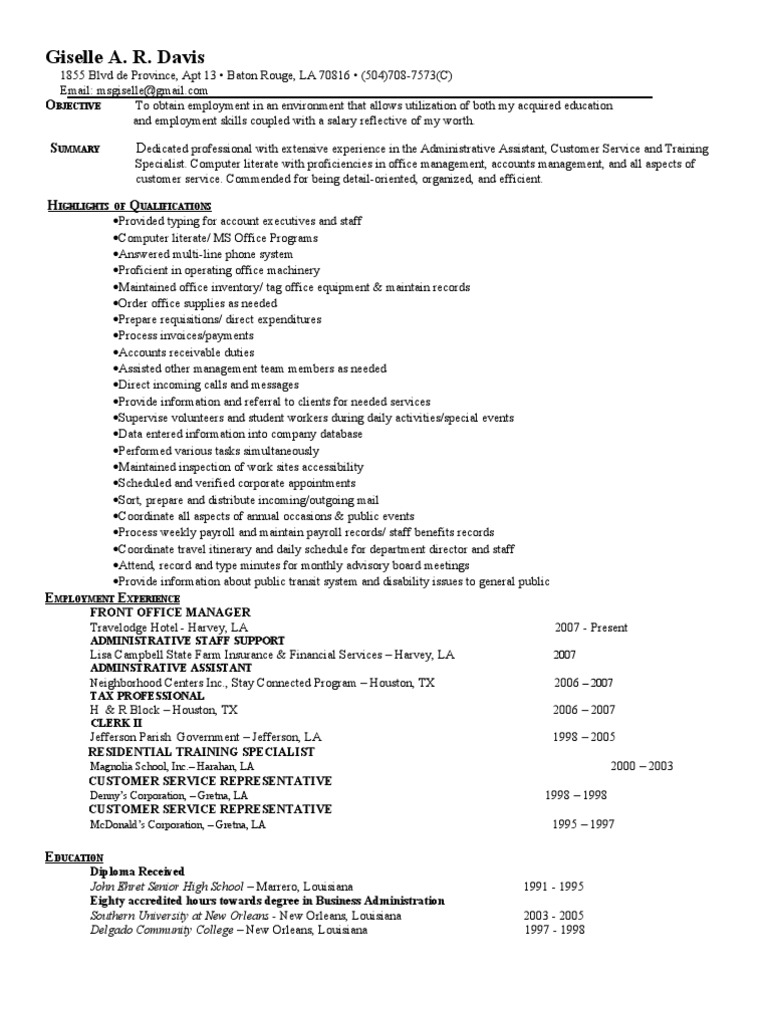 G Davis Resume PDF | PDF | Employment | Business