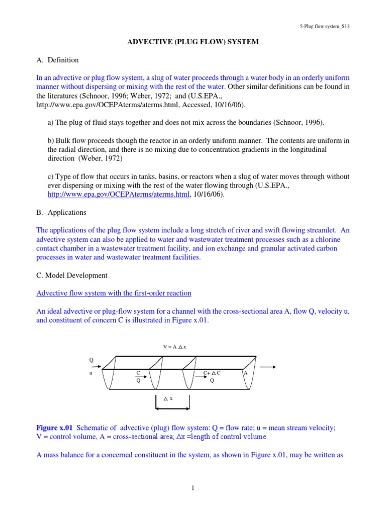 Plug Flow System | PDF | Chemistry | Chemical Engineering