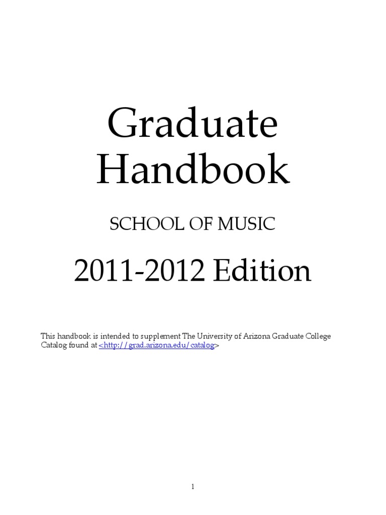2011-2012 Graduate Handbook | PDF | Graduate School | Thesis