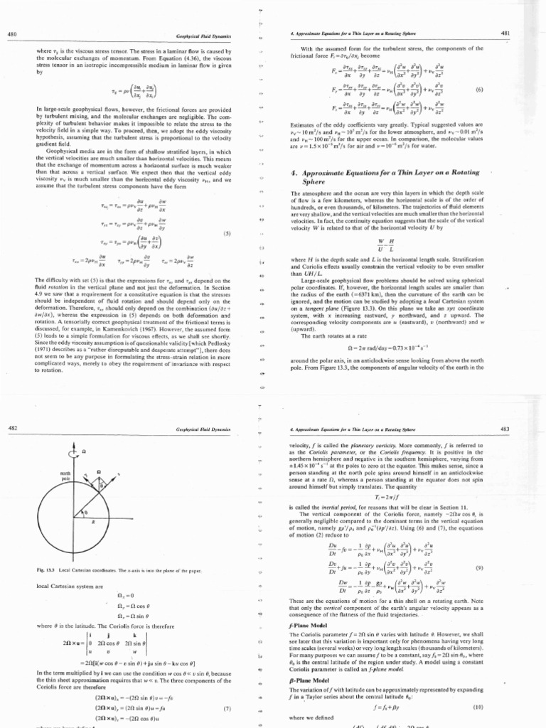 Geofisical Fluid Dinam 1d1 | PDF | Fluid Dynamics | Viscosity