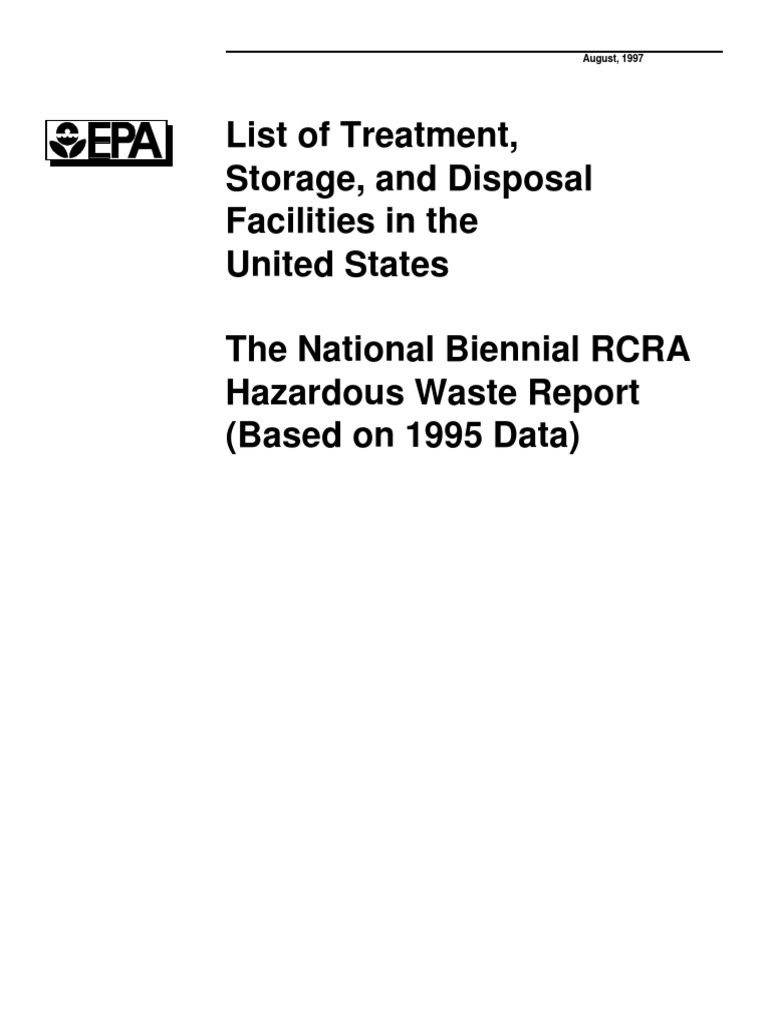 List of Treatment, Storage, and Disposal Facilities in The United ...
