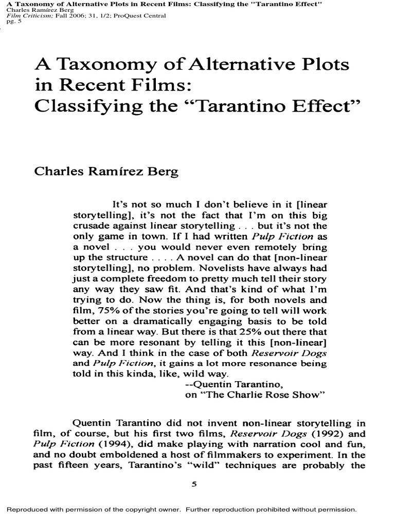 Ramirez Berg - Classifying The Tarantino Effect (Film Criticism, 2006 ...