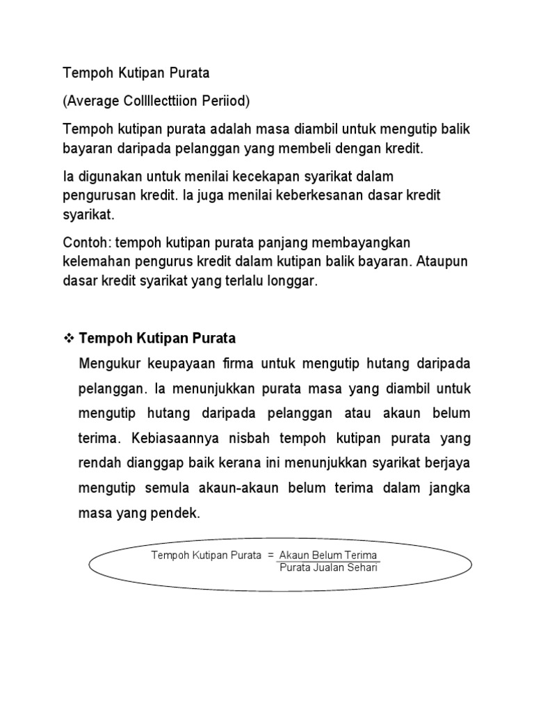 Tempoh Kutipan Purata..k.h | PDF