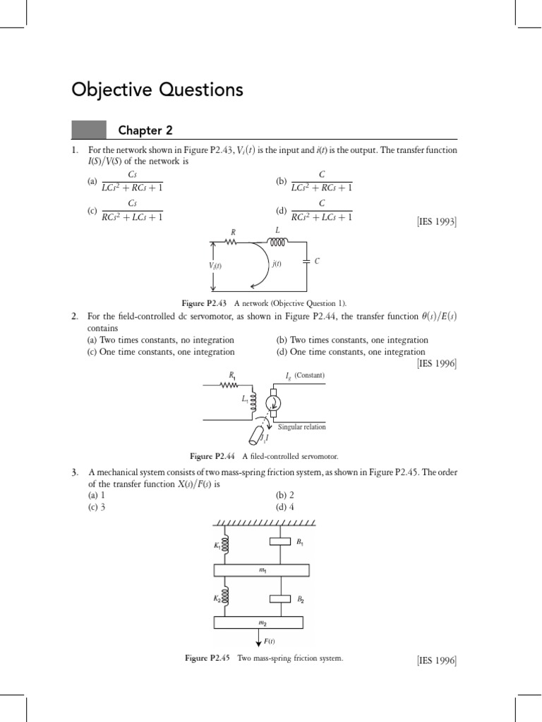 Control System 400 Objective Questions From GATE & IES | PDF | Control ...